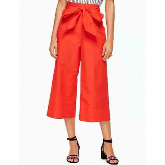 kate spade | Pants & Jumpsuits | Kate Spade Scenic Route Red Bow Pants ...